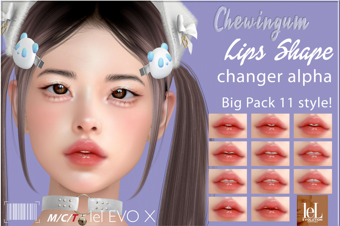 Second Life Marketplace - Chewingum LIPS SHAPE CHANGER ALPHA LELUTKA EVOX BOX